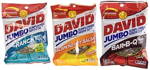David Sunflower Seeds 5.25 oz Variety Pack (Pack of 6) 2 Bags of David ...