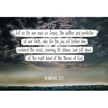 Amazon.com: Bible Verse Wall Art "Let us fix our eyes on Jesus ...