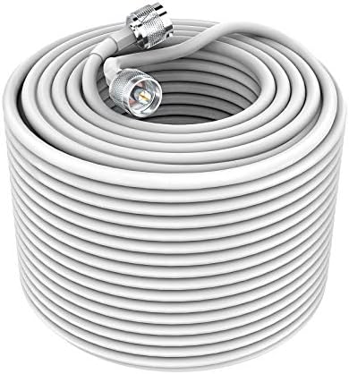 100 ft Low-Loss Coaxial Extension Cable (50 Ohm) N Male to N Male Connector Digital Coax Cable ...