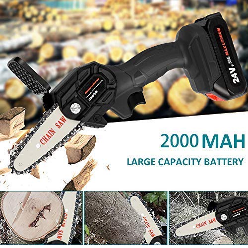 Mini Chainsaw Kit, 4-Inch 24V Cordless Portable Lightweight Lithium ...