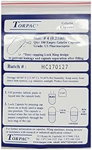 Amazon.com: Torpac Gelatin Capsules (#4 100ct): Pet Supplies