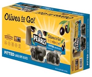 Amazon.com : Pearls Olives To Go, Large Ripe Pitted, Black Olives, 1.2 ...