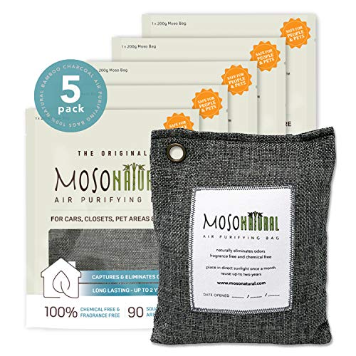 MOSO NATURAL: The Original Air Purifying Bag 200g (5 Pack) for Cars ...