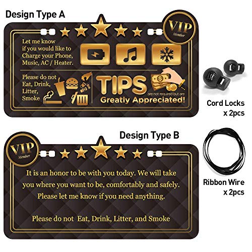Rideshare Tips & Five Stars Rating Sign Reminder Luxury Style Design ...
