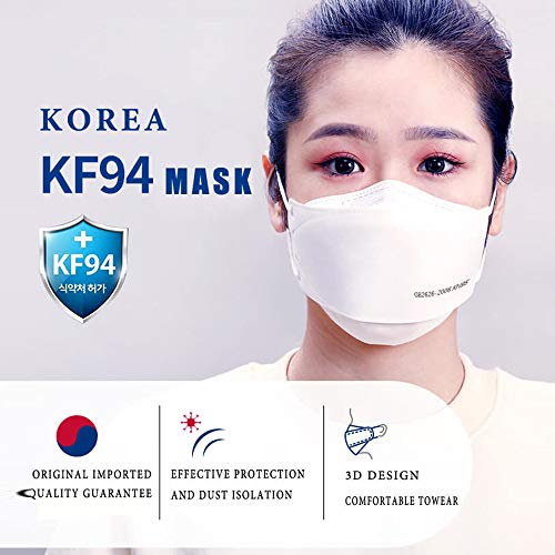 Premium KF94 Face Safety Mask (White) Anti-Trouble Skin and Easy Breathing (Made in Korea) (10 ...