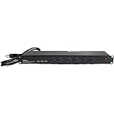 Amazon.com: StarTech.com 8 Outlet Horizontal 1U Rack Mount PDU Power Strip for Network Server ...