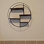 Floating Circle Shelves | Metal & Wood Decorative Round Wall Storage ...