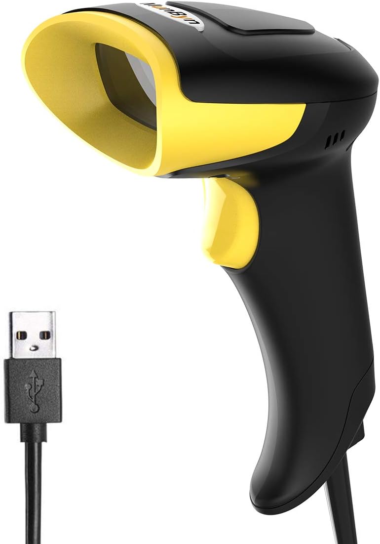 2D Wired Handheld Barcode Scanner MUNBYN USB Plug and Play CCD 1D QR ...