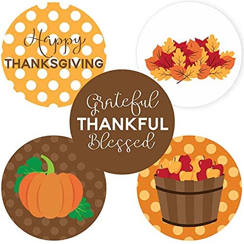 Amazon.com: Thanksgiving Sticker Labels - Autumn Fall Holiday Favor and ...