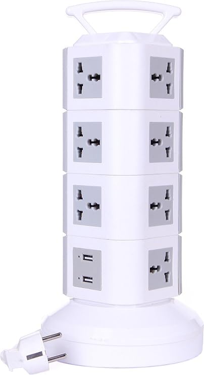 Buy 4 Layer Power Extension Tower with USB Port Gray Color Online at ...