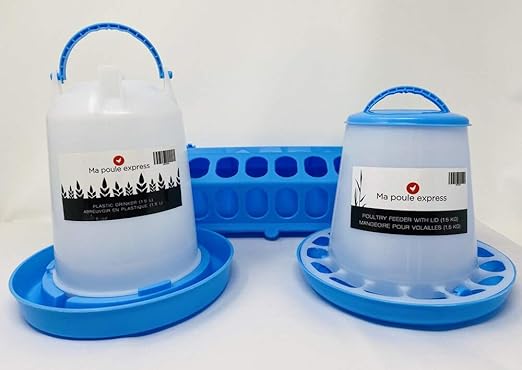 Chicken and Poultry Starter Kit Beginner Poultry Kit (Feeder + Waterer ...