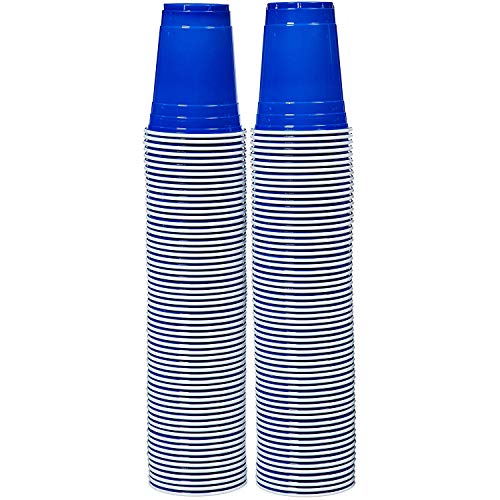 Stack Man Blue [16 oz-100 Pack] Party, Cold Drink Plastic Disposable ...