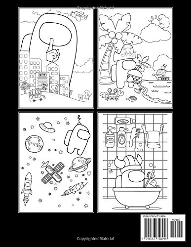 Among Us Coloring Book: +44 Illustrations Among Us Colouring Book for ...