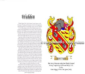 Amazon.com: Walden Coat of Arms/ Family Crest on Fine Paper and Family ...