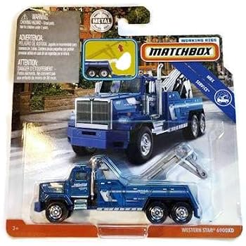 Amazon.com: Matchbox Working Rigs Blue Western Star 6900XD Tow Truck ...