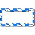 Amazon.com: Bavarian Flag License Plate Frames - License Plate Screw ...