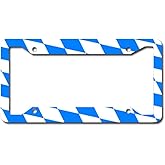 Amazon.com: Bavarian Flag License Plate Frames - License Plate Screw ...