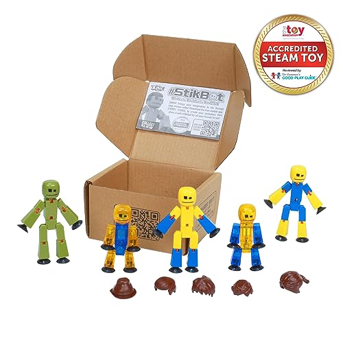 Zing StikBot Special Family Pack, Set of 5 Mixed Color StikBots ...
