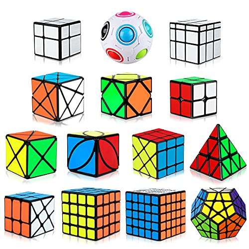 Dreampark Speed Cube Set, 14 Pack Cube Bundle 2x2 4x4 5x5 Megaminx ...