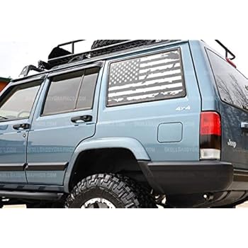 Amazon.com: Skull Daddy Graphics XJ Window USA Distressed Flag Decals ...