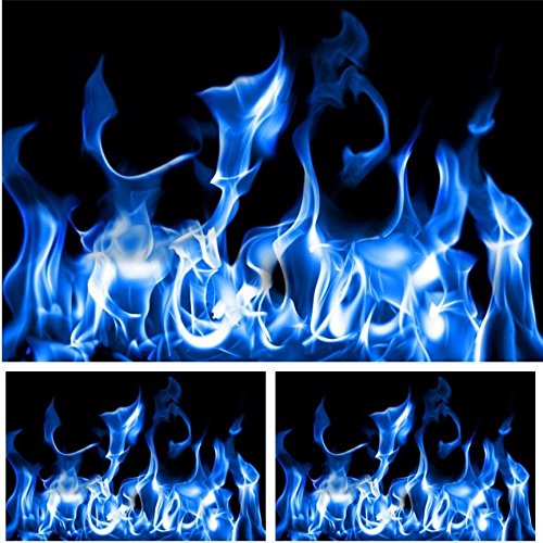Galleon - 12" Fire Blue Flames Transparent Vinyl Decal Sticker ...