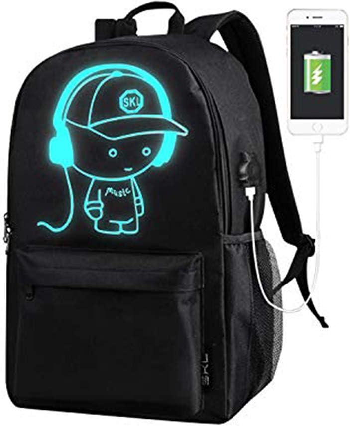 SKL School Backpack Unisex Canvas Anime Luminous Backpack Daypack ...