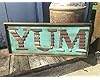 Amazon.com: YUM Sign - Rustic Kitchen Decor - Farmhouse Sign - Metal ...