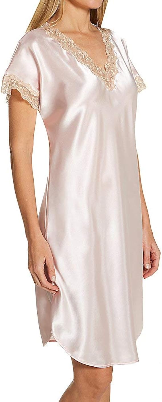 Shadowline Women's Plus-Size Charming Satin Charmeuse Sleepshirt at ...