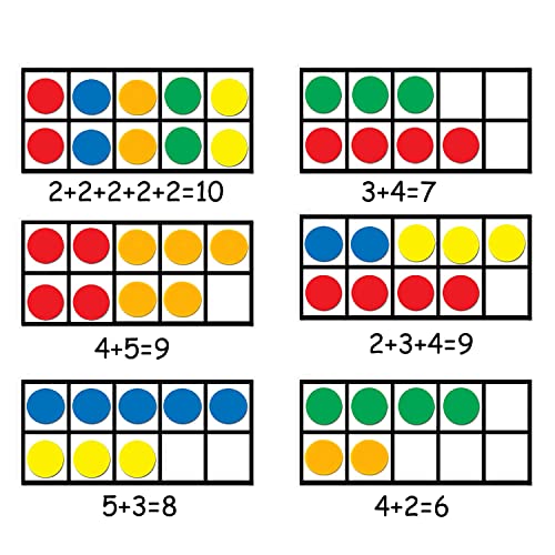 Baivyle Giant Magnetic Ten Frame Set 5 Ten Frames And 55 Magnetic Math Counters Math