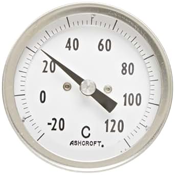 Ashcroft Type CI Stainless Steel Bimetal Thermometers, 2" Dial Size, 1/ ...