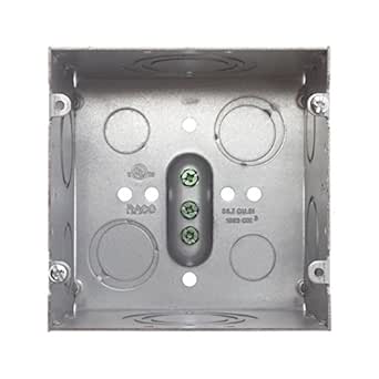 4-11/16 in. Square Box, Large Capacity, Welded, 3-1/4 in. Deep, (2) 1/2 ...