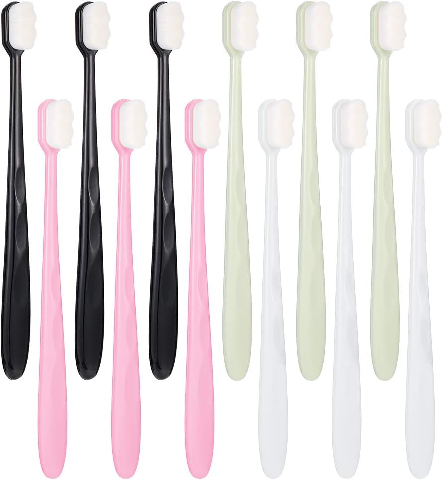 12 Pieces Soft Toothbrush, Ultra Fine Micro-Nano Toothbrush Soft Micro ...