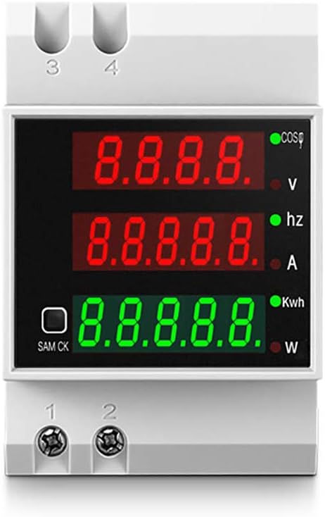 KETOTEK Ammeter Voltmeter Digital AC80-300V 100A Multi-Functional Din Rail Voltage Current Power ...