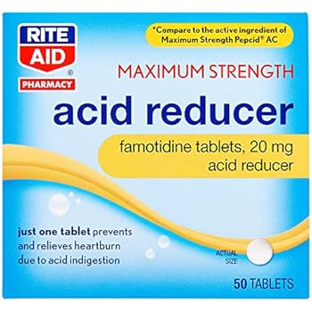Amazon.com: Rite Aid Acid Reducer Tablets, Maximum Strength, 20 mg - 50 ...