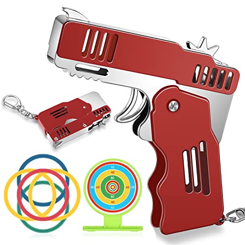 Rubber Band Gun Toy Metal Folding Rubber Gun Foldable Rubber Band ...