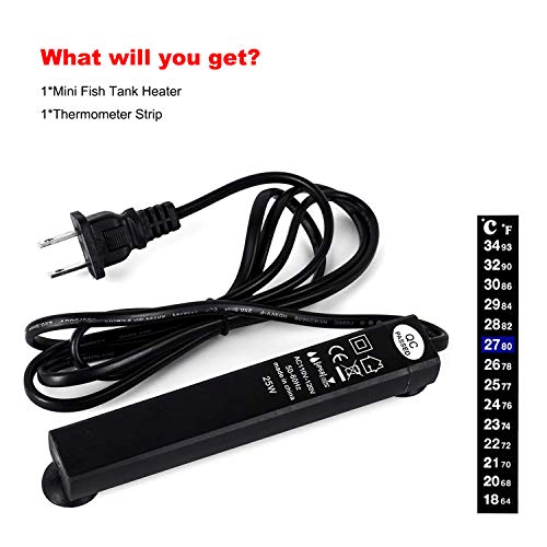 ZEETOON 25W Aquarium Heater, Automatic Thermostat Betta Fish Tank ...