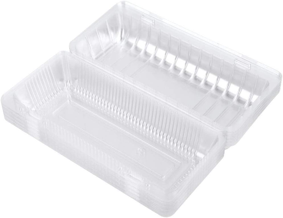 25 Piece Disposable Food Plastic Containers with Covers Hinged Food ...