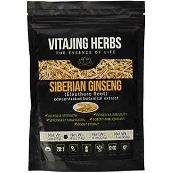 Amazon.com: Siberian Ginseng Extract Powder (Eleuthero Root) 20:1 ...