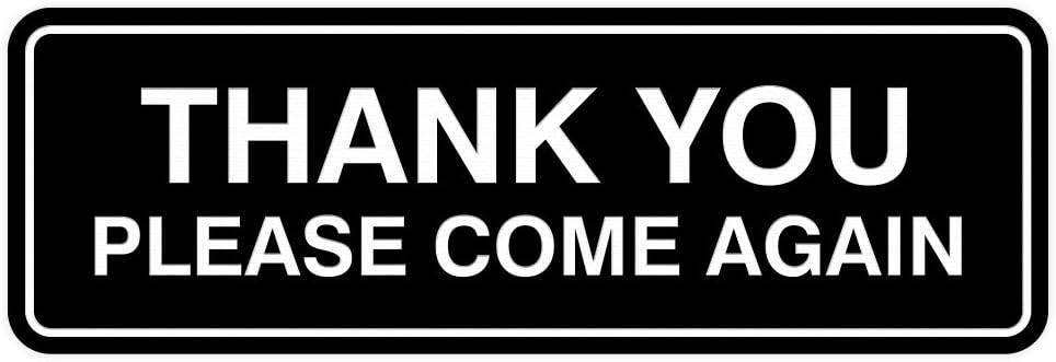 Amazon.com: Standard Thank You Please Come Again Sign - Black - Large ...