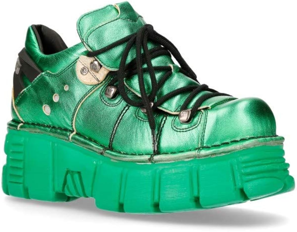 New Rock Schuhe Shoes Boots Designer Green MONOCHROM Platform M-120NSH ...