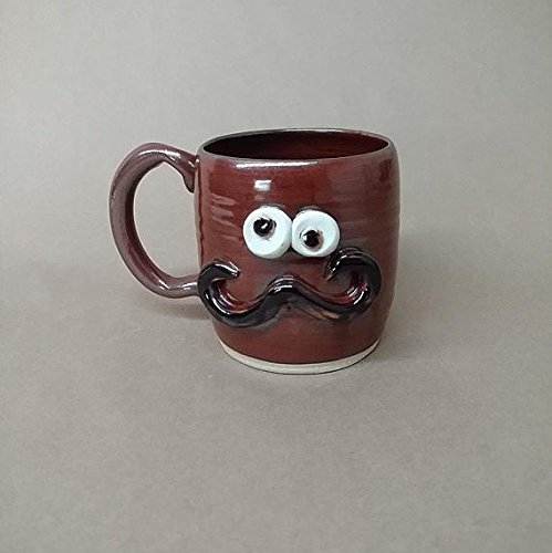 Amazon.com: Mans Mustache Mug. Epic Handlebar Mustache Mug. Red ...