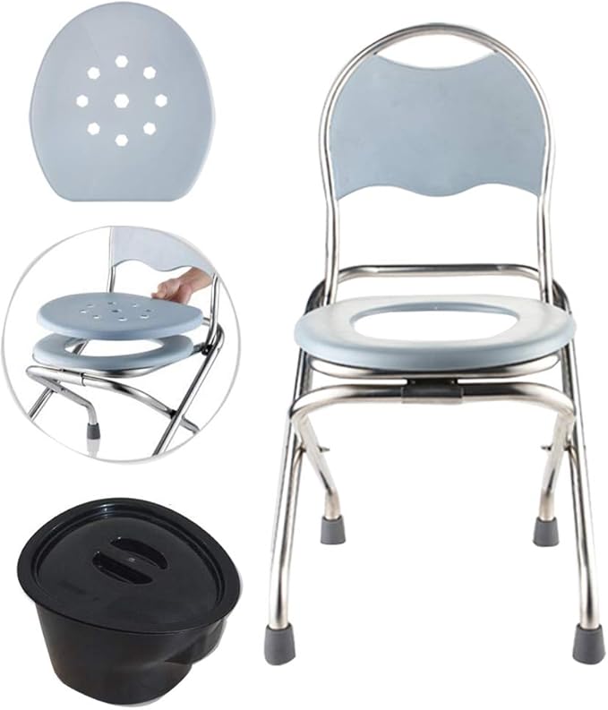 Amazon.com - Foldable Multi-Functional Commode Chair, Non-Slip backrest ...