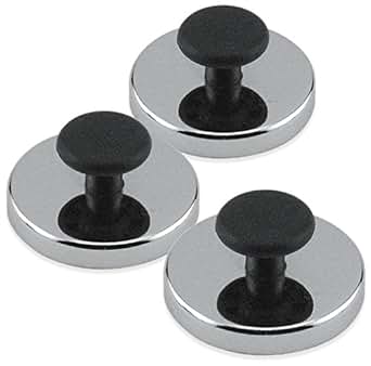 Master Magnetics Round Base Magnet Fastener with Knob, Chrome, 2.04 ...