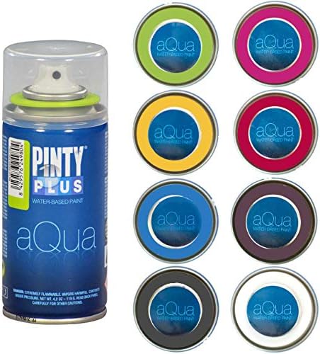 Pintyplus Aqua Spray Paint - Set of 8 Water Based Mini Spray Paint Cans ...
