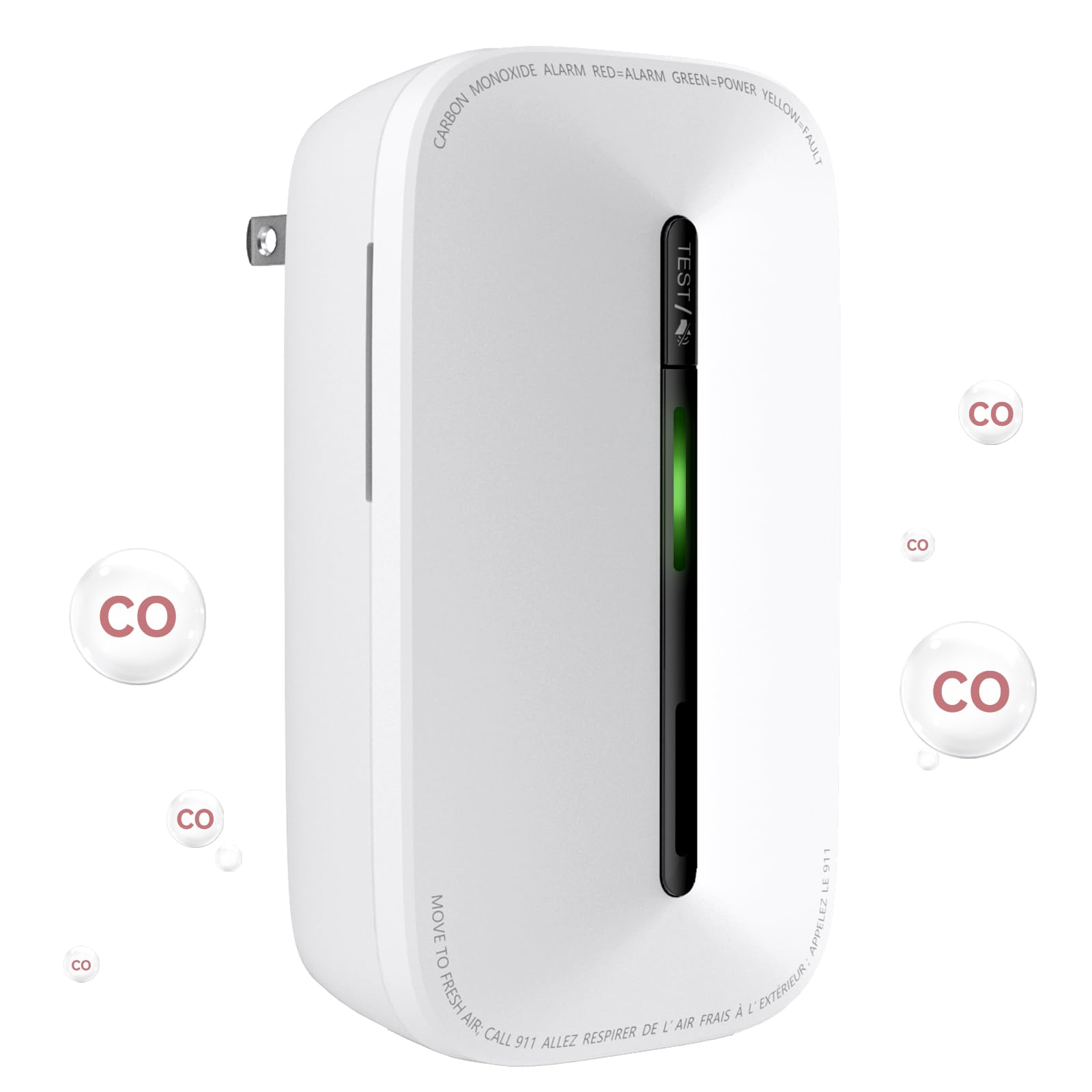 Carbon Monoxide Detectors Plug in, 10-Year Battery Powered CO Detector ...