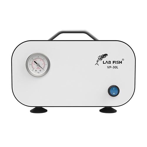 LAB FISH Lab Vacuum Pump 30L/min Portable Oilless Diaphragm Vacuum ...