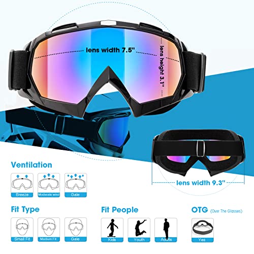 MAMBAOUT Adult Dirt Bike Goggles, 2-Pack ATV Motorcycle Goggles for Men ...