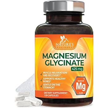 Amazon.com: Magnesium Glycinate Capsules Highest Potency 425mg - 100% ...