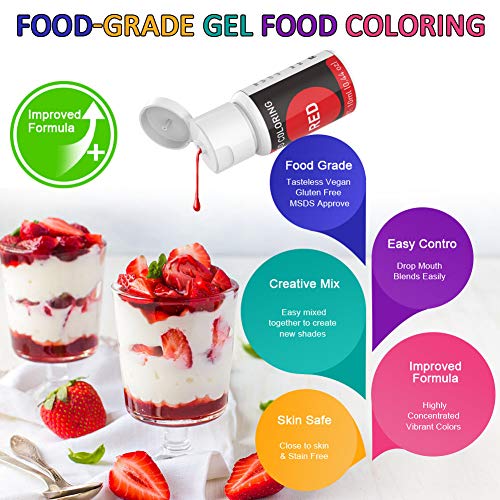 Gel Food Coloring, ValueTalks Edible Gel Based Food Color 4 Colors ...