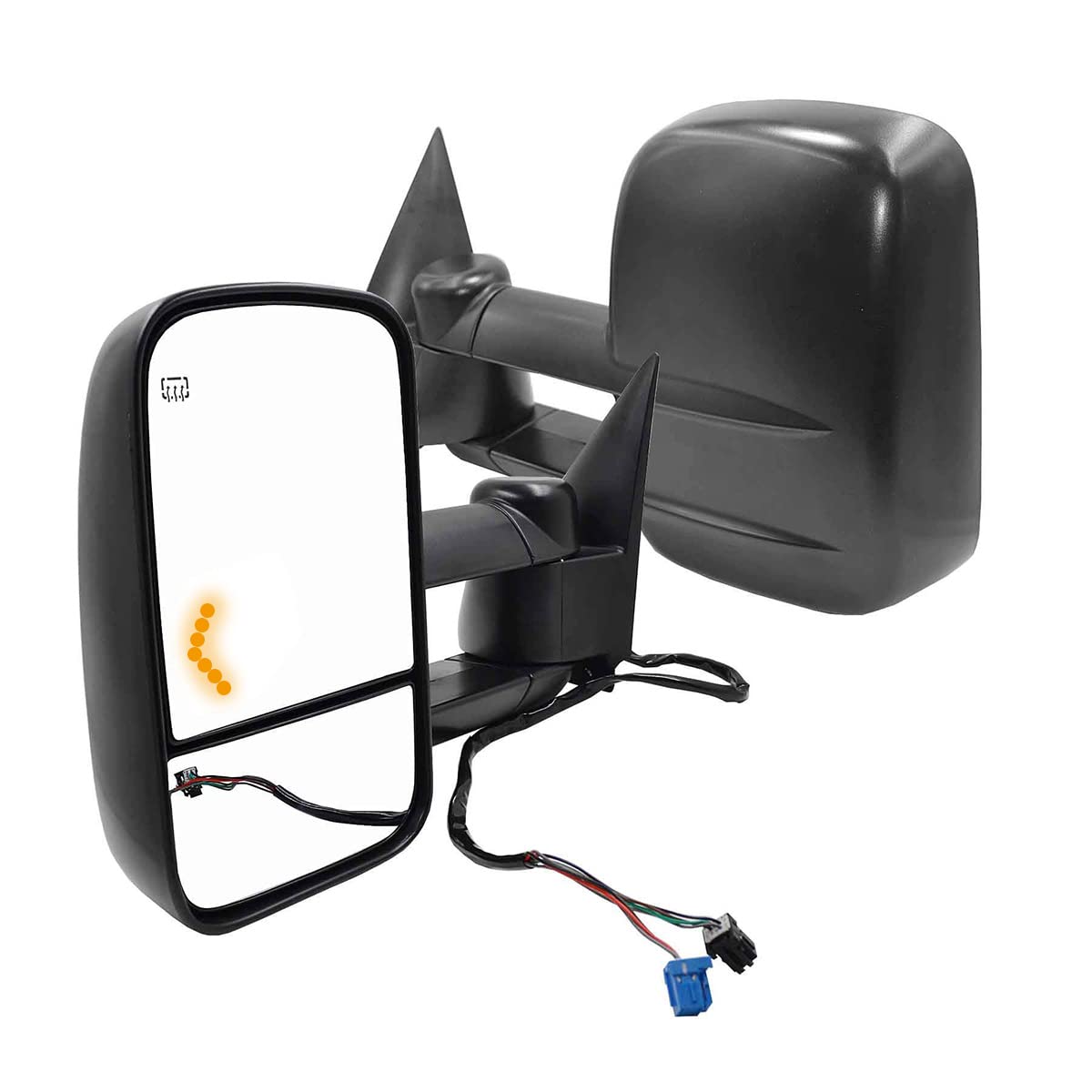 AERDM New Pair Towing mirrors Set Power Tow Heated Telescoping with ...